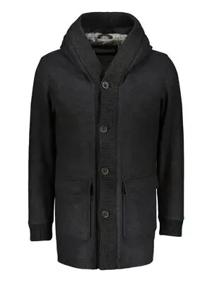 Herno Hooded Buttoned Coat - Grey
