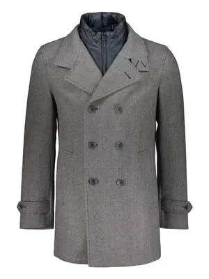 Herno Removable-panel Double-breasted Coat - Grey