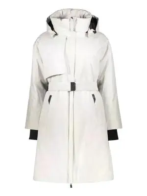 Herno Hooded Belted Coat - White