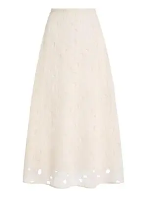 Ulla Johnson Caro Flared Skirt - Chalk
