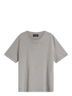 LES TIEN Heavyweight Binded Neck T-shirt - Washed Grease