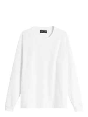 LES TIEN Heavyweight Binded Classic Long Sleeve T-shirt - White
