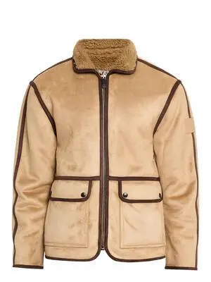 SCOTCH & SODA Faux Shearling Jacket With Sleeve Detail