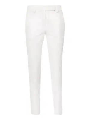 Brunello Cucinelli Slim-fit Cropped Cotton Trousers - Neutrals