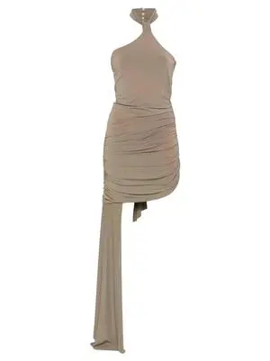 Amen Draped Mini Dress - Brown