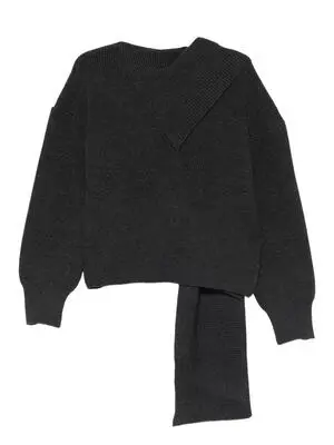Erika Cavallini Scarf-detailed Sweater - Grey