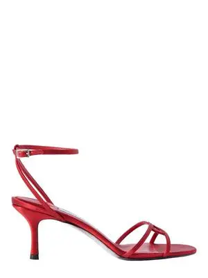 JIMMY CHOO Leo 65 Satin Sandals - Red