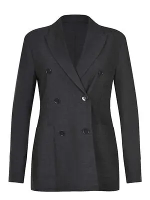 SOLOTRE Anthracite Wool Blend Jacket - Grey