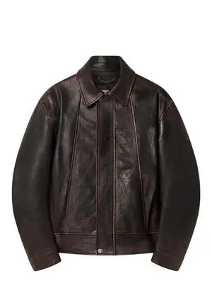 Golden Goose Collared Leather Jacket - Port Royale