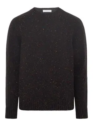 Gabriela Hearst Daniel Speckled Aran Cashmere Knit Sweater - Charcoal Multi