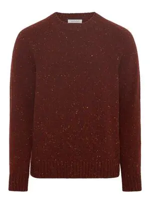 Gabriela Hearst Daniel Speckled Aran Cashmere Knit Sweater - Burnt Sienna Multi