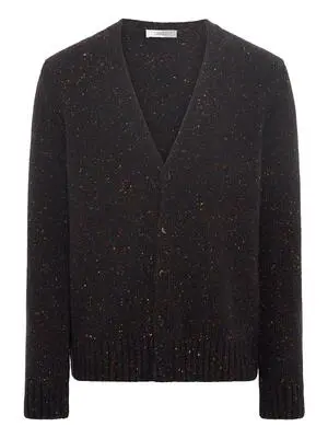 Gabriela Hearst Ailis Speckled Aran Cashmere Knit Cardigan - Charcoal Multi