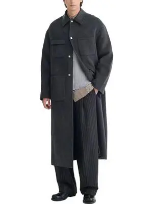 Nanushka Wylder Pocket Long Coat - Grey