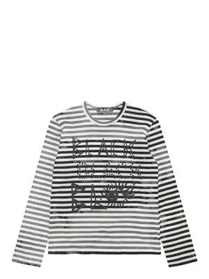 BLACK COMME DES GARÇONS Striped Long-sleeved T-shirt - White