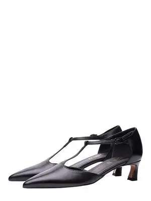 POCHE PARIS T-Strap Buckle Pumps