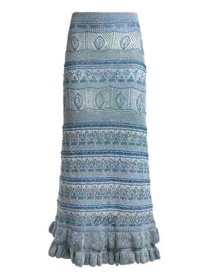 Etro Maxi Ruffled Skirt - Blue