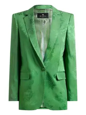Etro Floral Jacquard Single-breasted Blazer - Green
