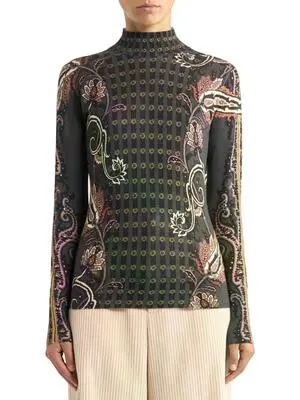 Etro Paisley-motif Turtleneck Top - Black