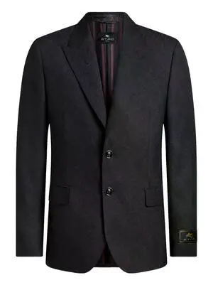 Etro Jacquard Paisley Single-breasted Jacket - Black