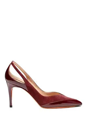 Santoni 85mm Cut-out Pumps - Red