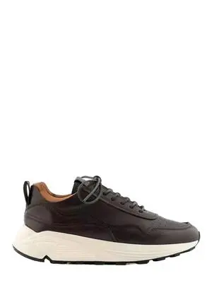 BUTTERO® Vinci Perforated Leather Sneakers - Brown