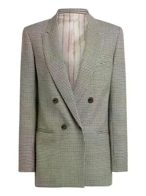 Etro Double-breasted Gingham Blazer - Brown