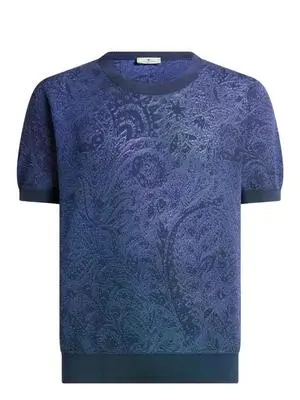 Etro Floral Paisley Knit T-shirt - Blue