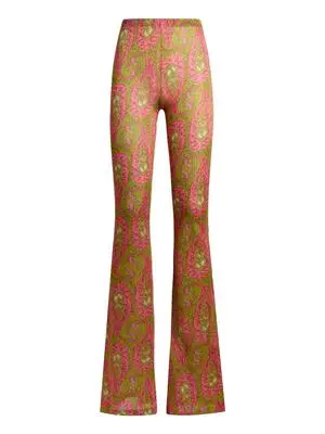 Etro Paisley Foliage-motif Trousers - Pink