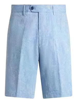 Etro Striped Jacquard Shorts - Blue