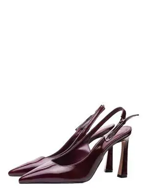 POCHE PARIS Pointed-toe Slingback Pumps - Red