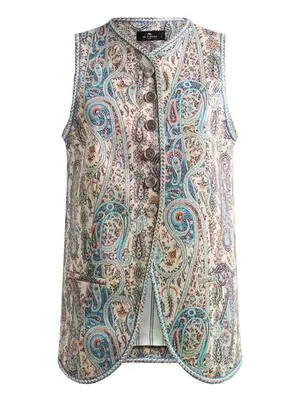 Etro Floral Paisley-motif Jacquard Waistcoat - Neutrals