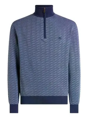 Etro Jacquard Zip Sweater - Blue
