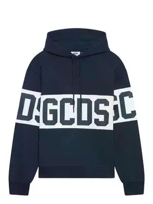 Gcds Logo-print Hoodie - Blue