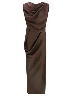 VIVIENNE WESTWOOD Long Fond Draped-neck Maxi Dress - Brown