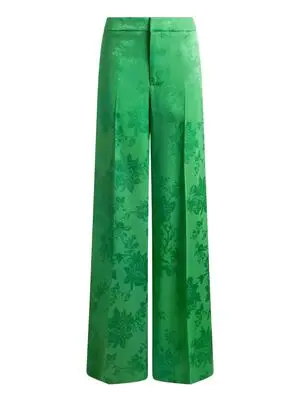 Etro Floral Jacquard Trousers - Green