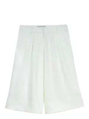 Isolda Cana-de-açúcar Pleated Shorts - White