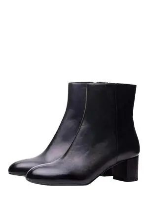 POCHE PARIS Block-heel Ankle Boots - Black
