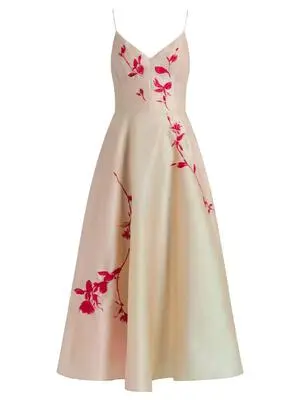 Alberta Ferretti Floral Print Midi Dress - Pink