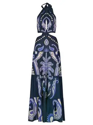 Johanna Ortiz Bloom Cut-out Maxi Dress - Blue