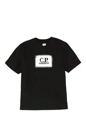 C.P. COMPANY Jersey 30/1 Short Sleeve Logo Label T-shirt - Black