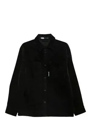 Karl Lagerfeld Corduroy Chest-pockets Shirt - Black