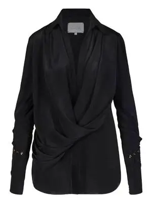 Johanna Ortiz Iconic Draped Blouse - Black