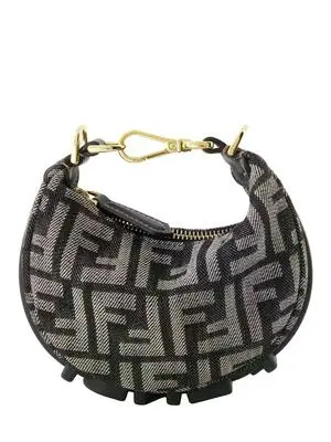 Fendi Monogram Zipped Mini Bag - Black