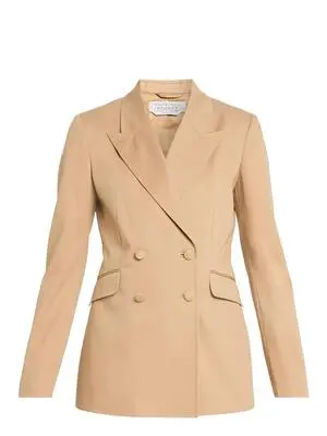 Gabriela Hearst Angela Double-breasted Blazer Jacket - Camel