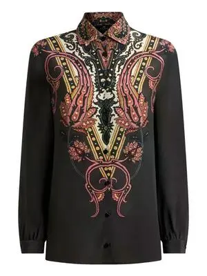 Etro Paisley-print Silk Shirt - Black