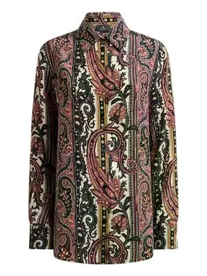 Etro Paisley-motif Silk Shirt - Red
