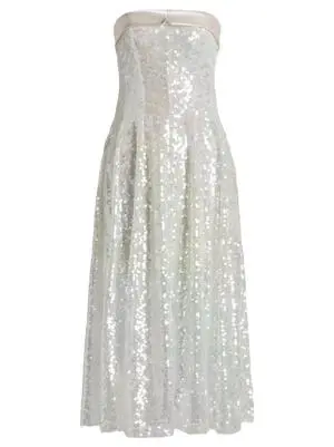 ALBERTA FERRETTI Strapless Midi Dress