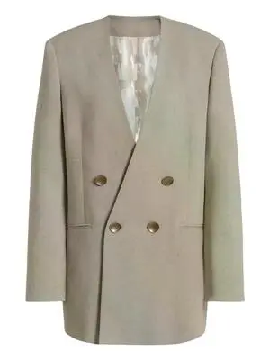 Alberta Ferretti Double-breasted Buttoned Jacket - Neutrals