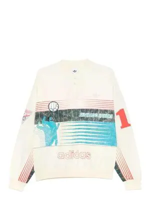 Adidas Graphic-print Pullover Sweater - Neutrals