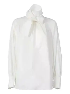 Max Mara Tie Neck Shirt - White